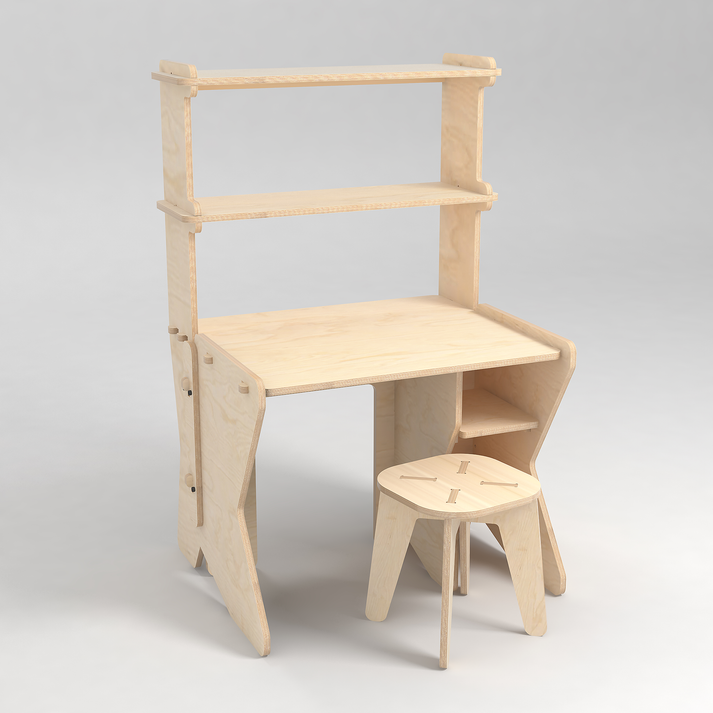Kids Desk With Hutch and Chair (small) – Unique Bespoke Creations